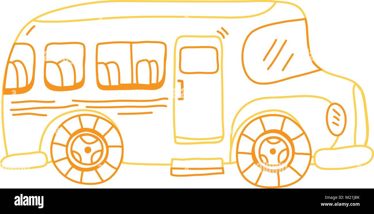 color line vehicle school bus education transportation Stock Vector ...