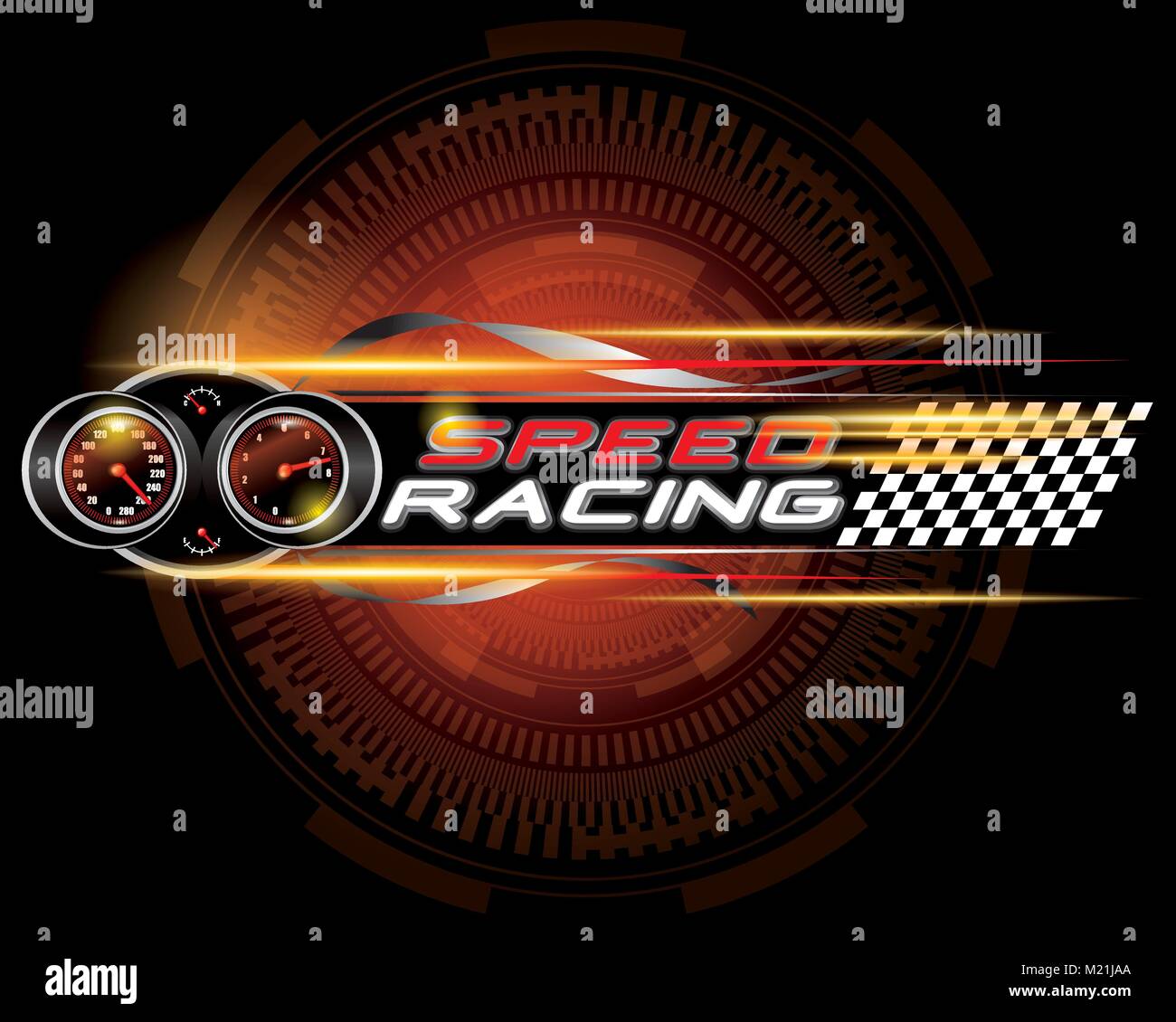 Speed racing with speedometer concept vector Stock Vector Image & Art ...