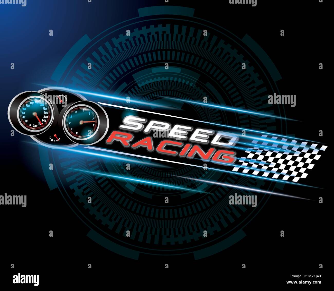 Speed racing with speedometer concept vector Stock Vector Image & Art ...