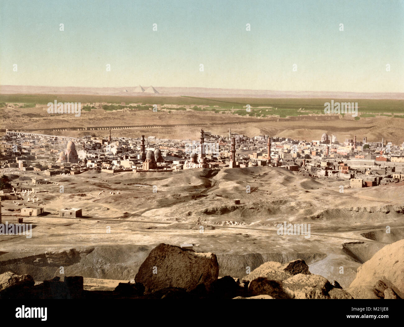 Cairo city view towards pyramids hi-res stock photography and images ...