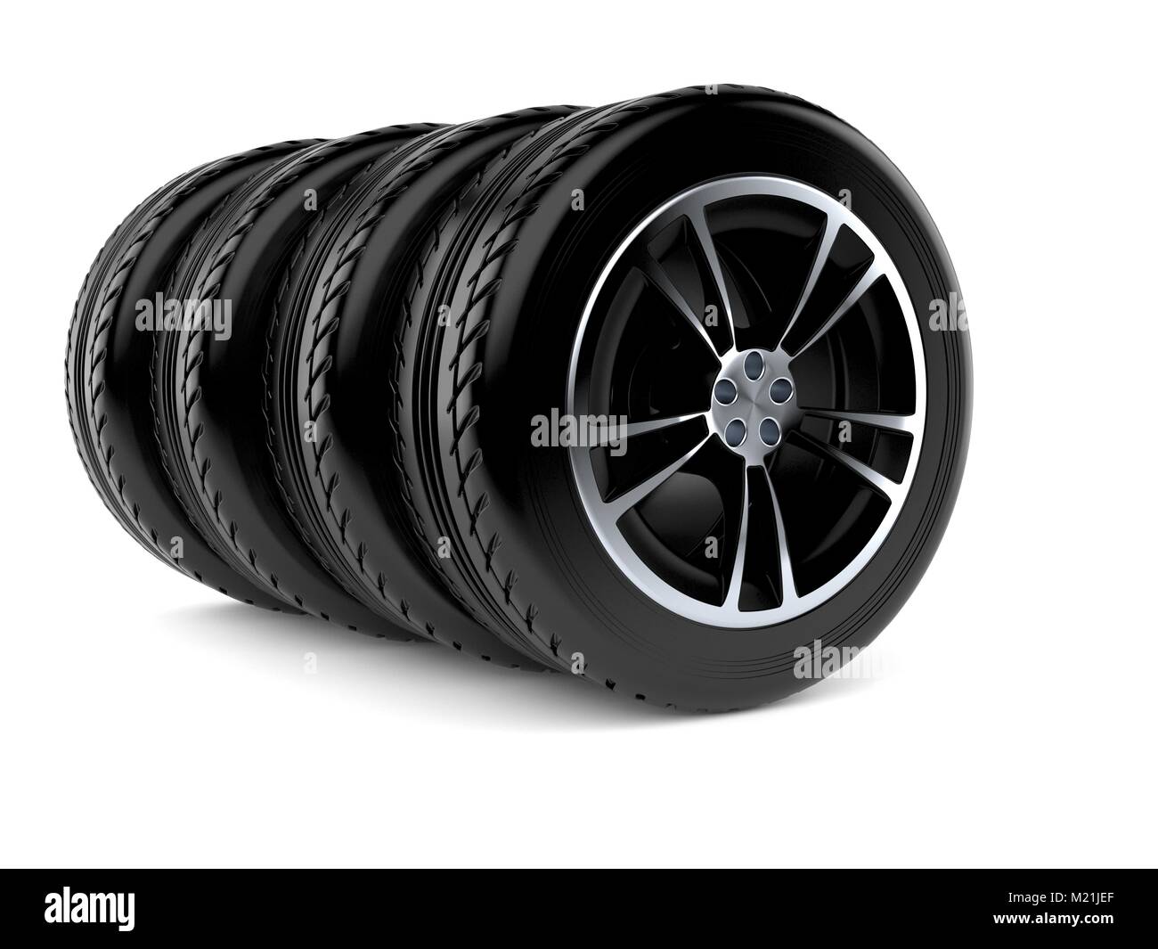 Car wheels isolated on white background Stock Photo - Alamy