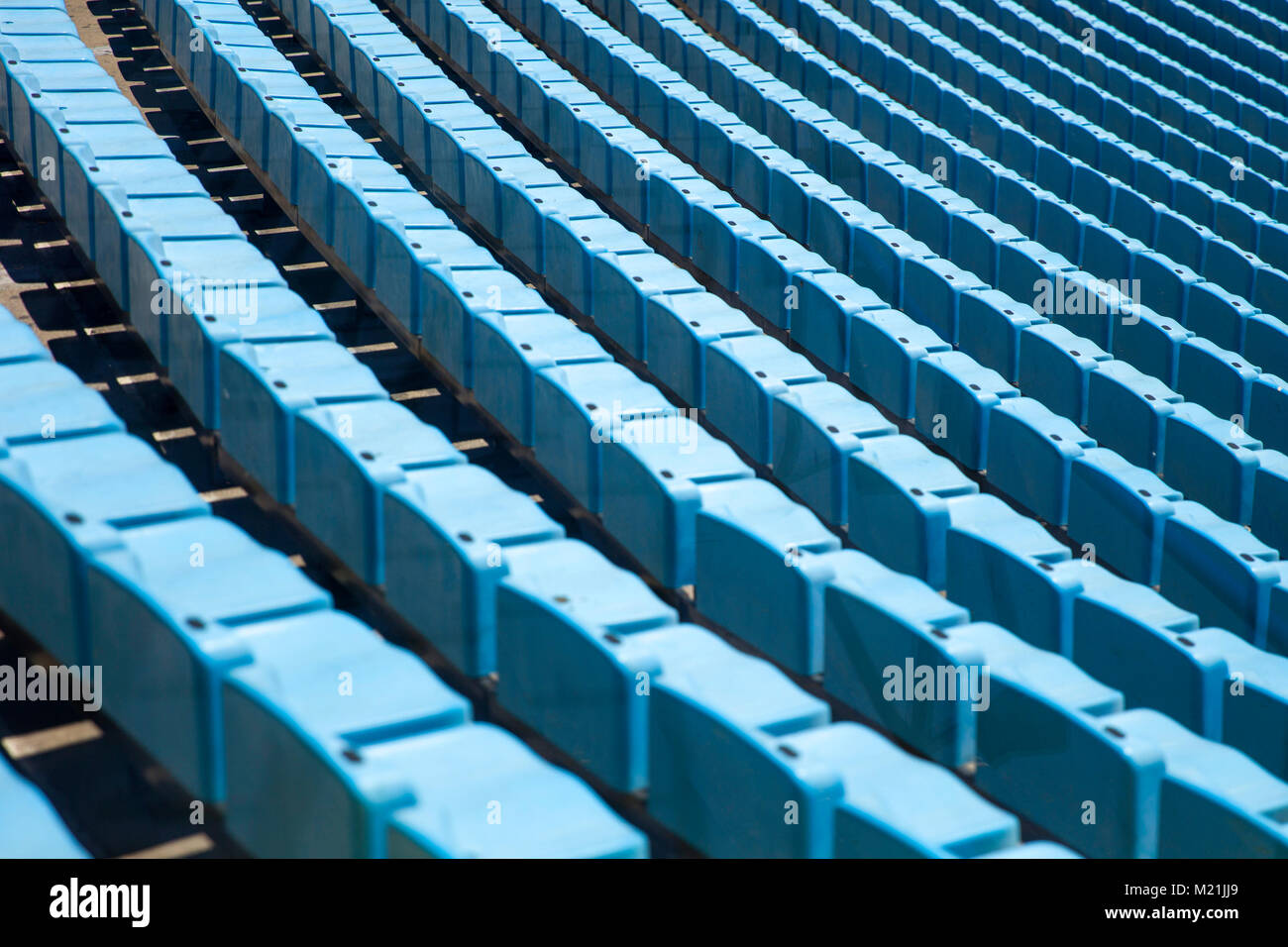 Closeup detail of the blue stadium seats Stock Photo - Alamy