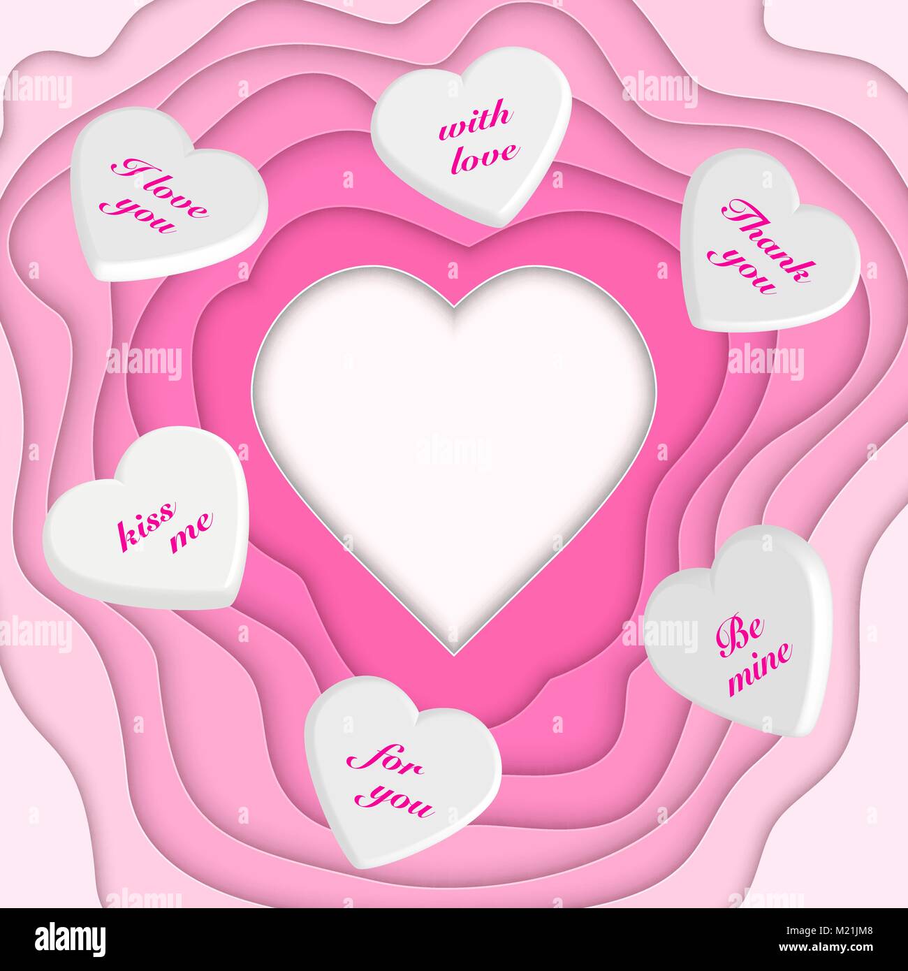 Paper cut valentine heart Stock Vector Images - Alamy