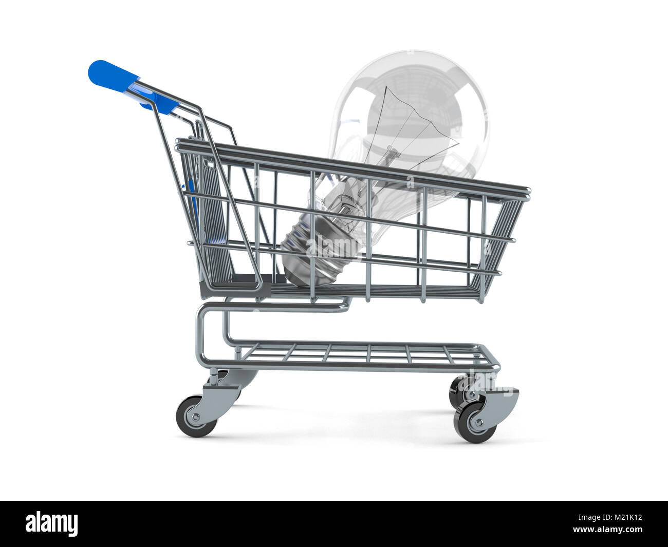 Shopping cart with Light bulb isolated on white background Stock Photo ...
