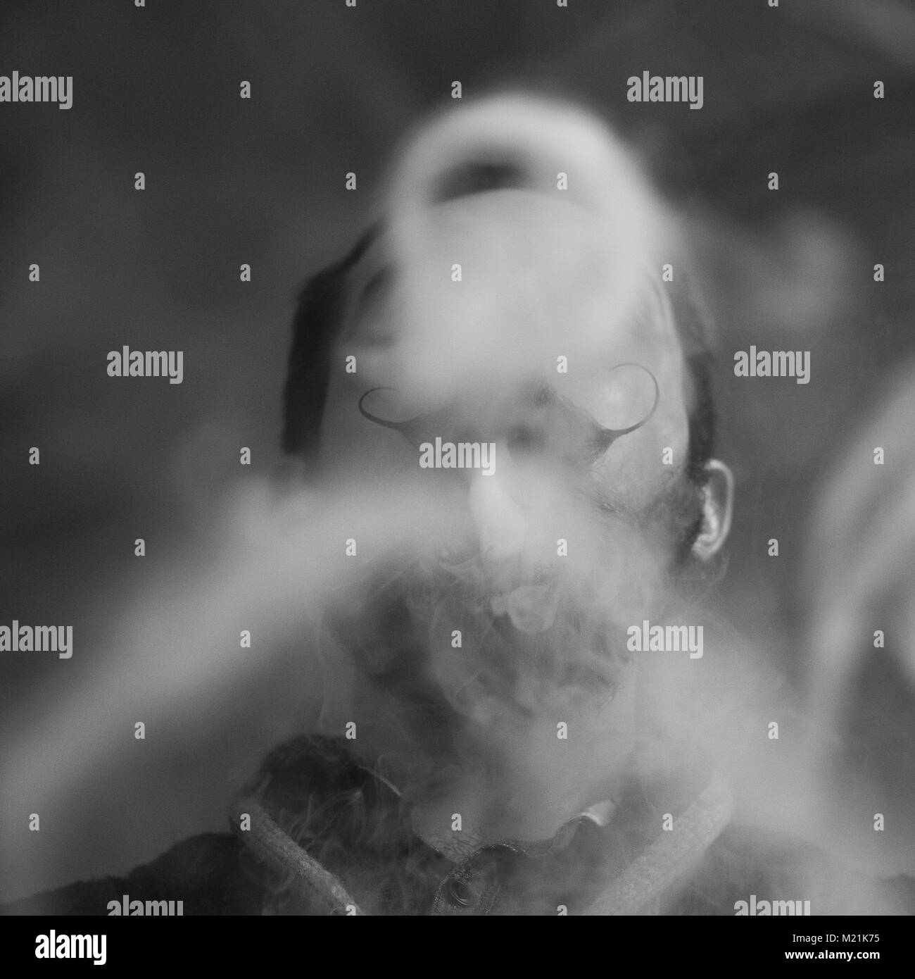 Vaper vaping Black and White Stock Photos & Images - Alamy