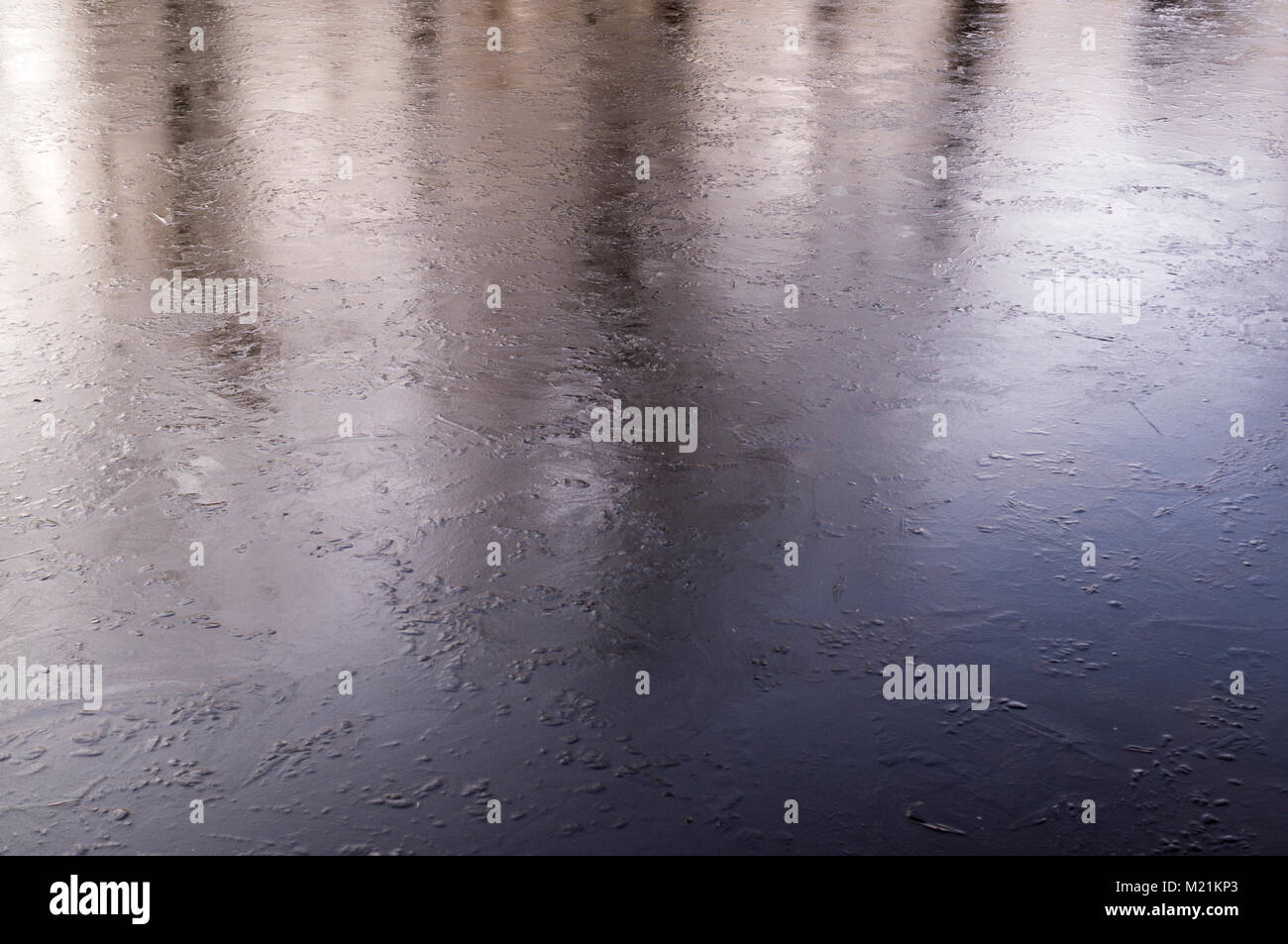 freshly frozen lake with flat ice. background, seasonal Stock Photo - Alamy