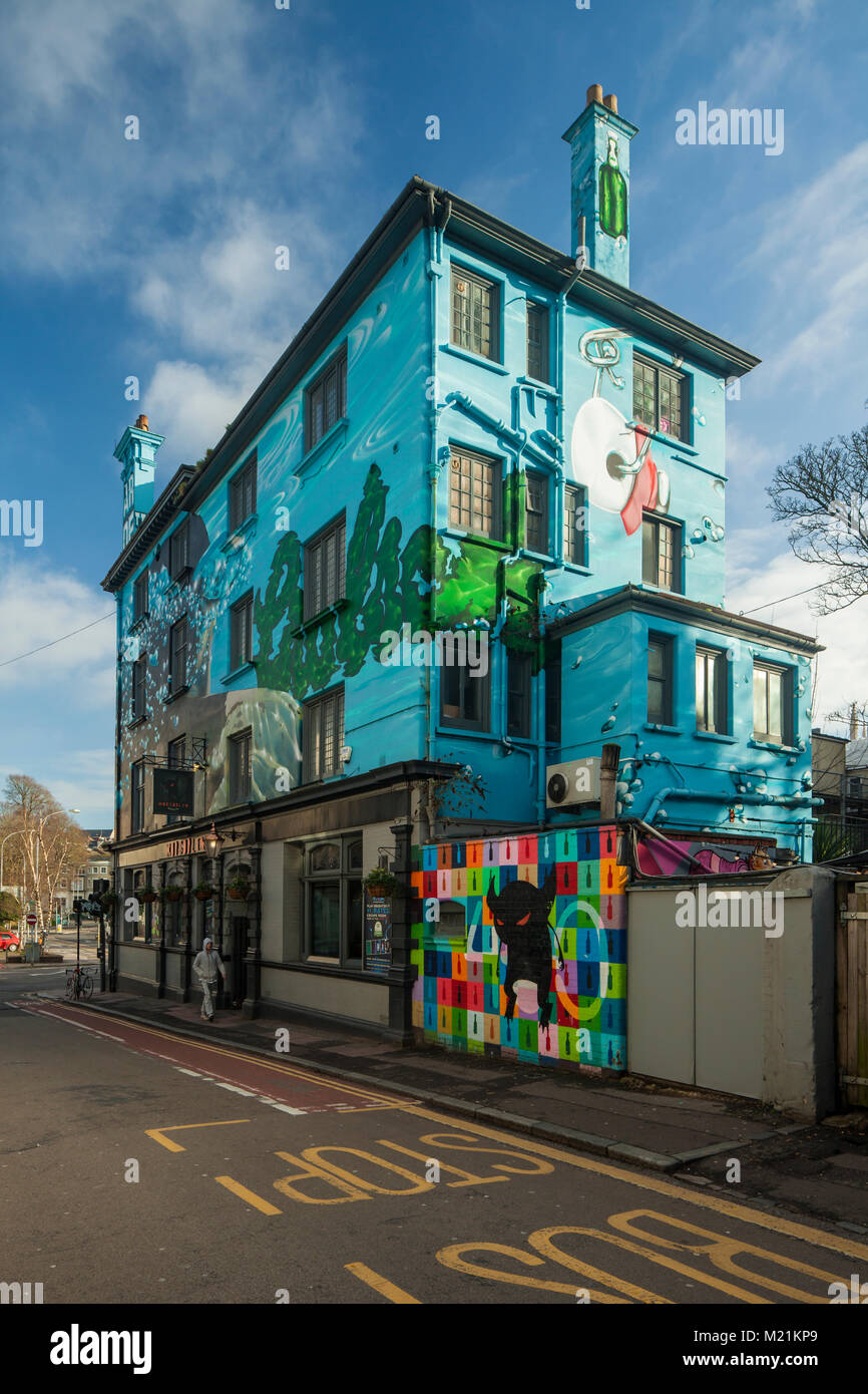 Colourful building in Brighton city centre, East Sussex, England Stock ...