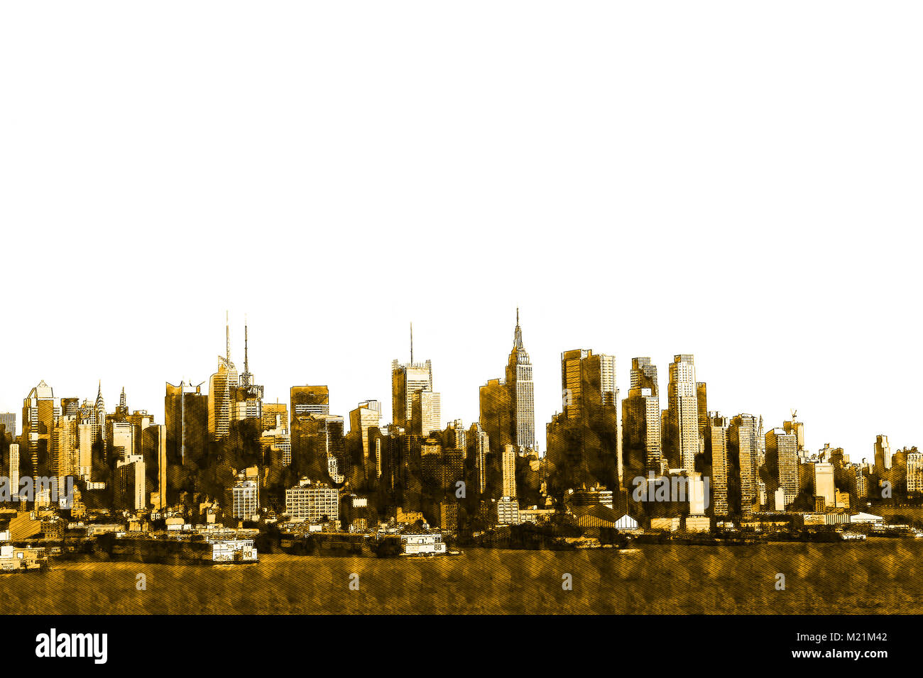Manhattan seen from New Jersey - heart of gold Stock Photo - Alamy Manhattan seen from New Jersey - heart of gold Stock Photo - Alamy