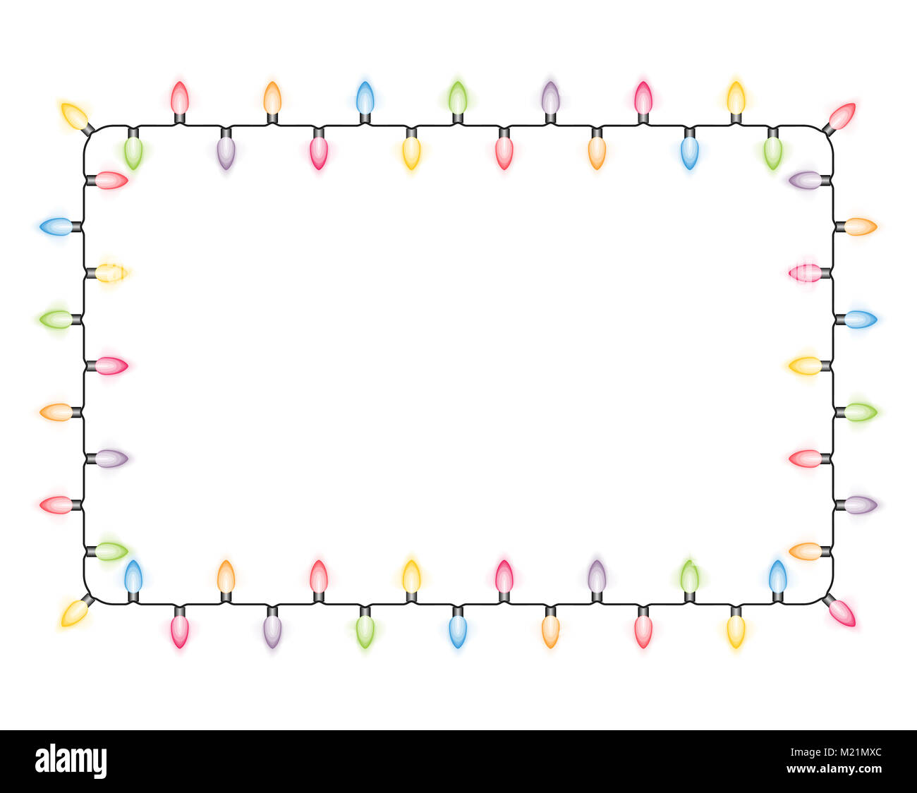 Frame made of colored Christmas lights, vector eps10 illustration Stock ...