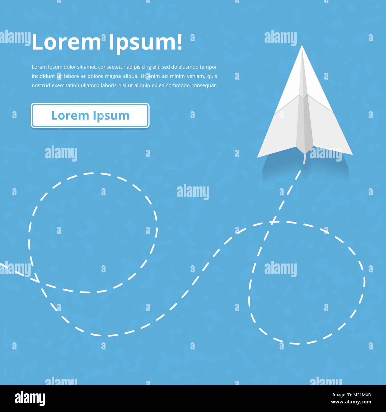 Flying paper airplane with dashed line, vector eps10 illustration Stock ...