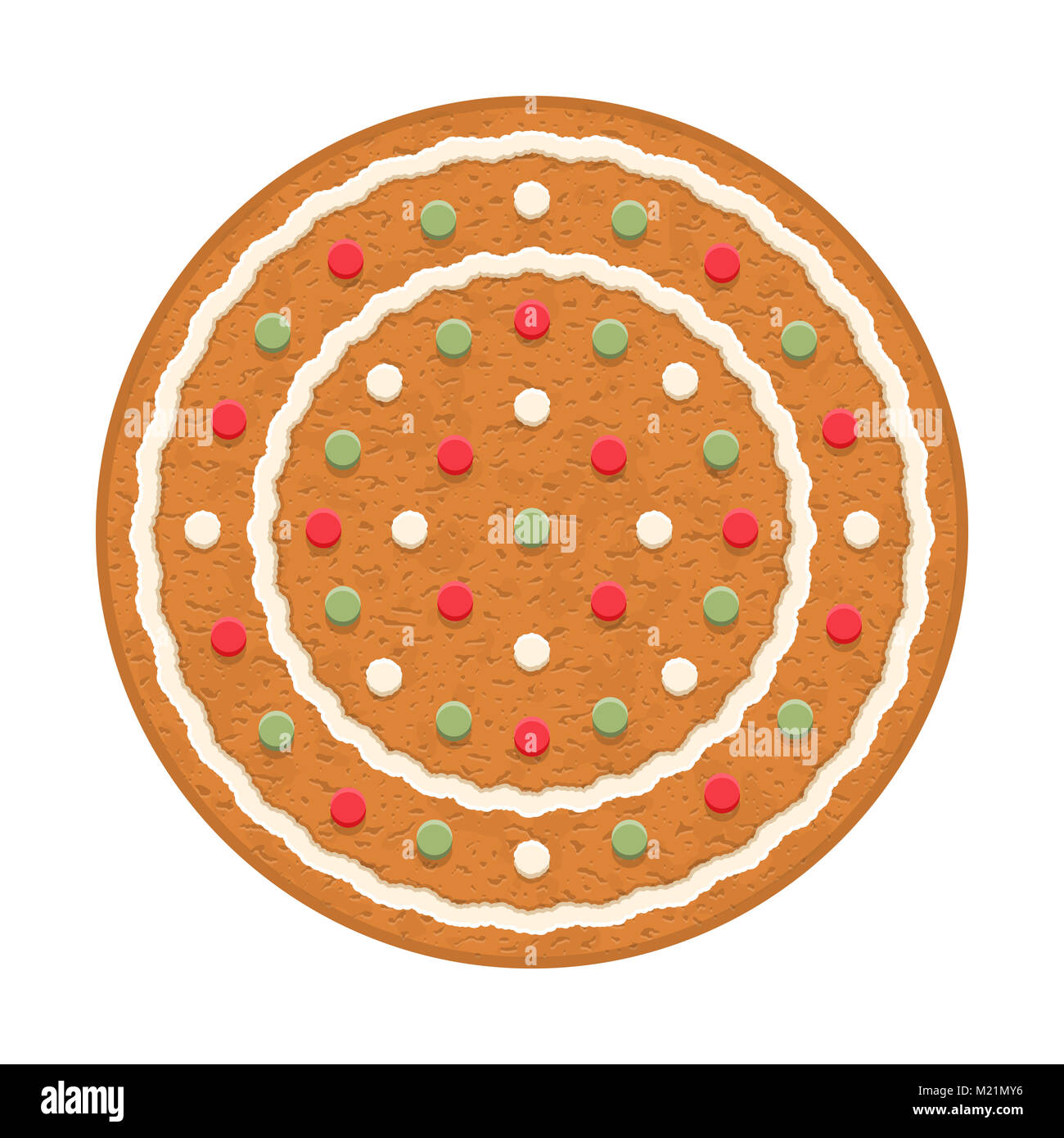 Gingerbread circle, traditional Christmas cookie, vector eps10 ...