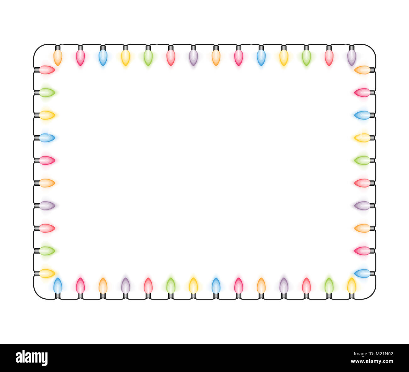 Frame made of colored Christmas lights, vector eps10 illustration Stock ...