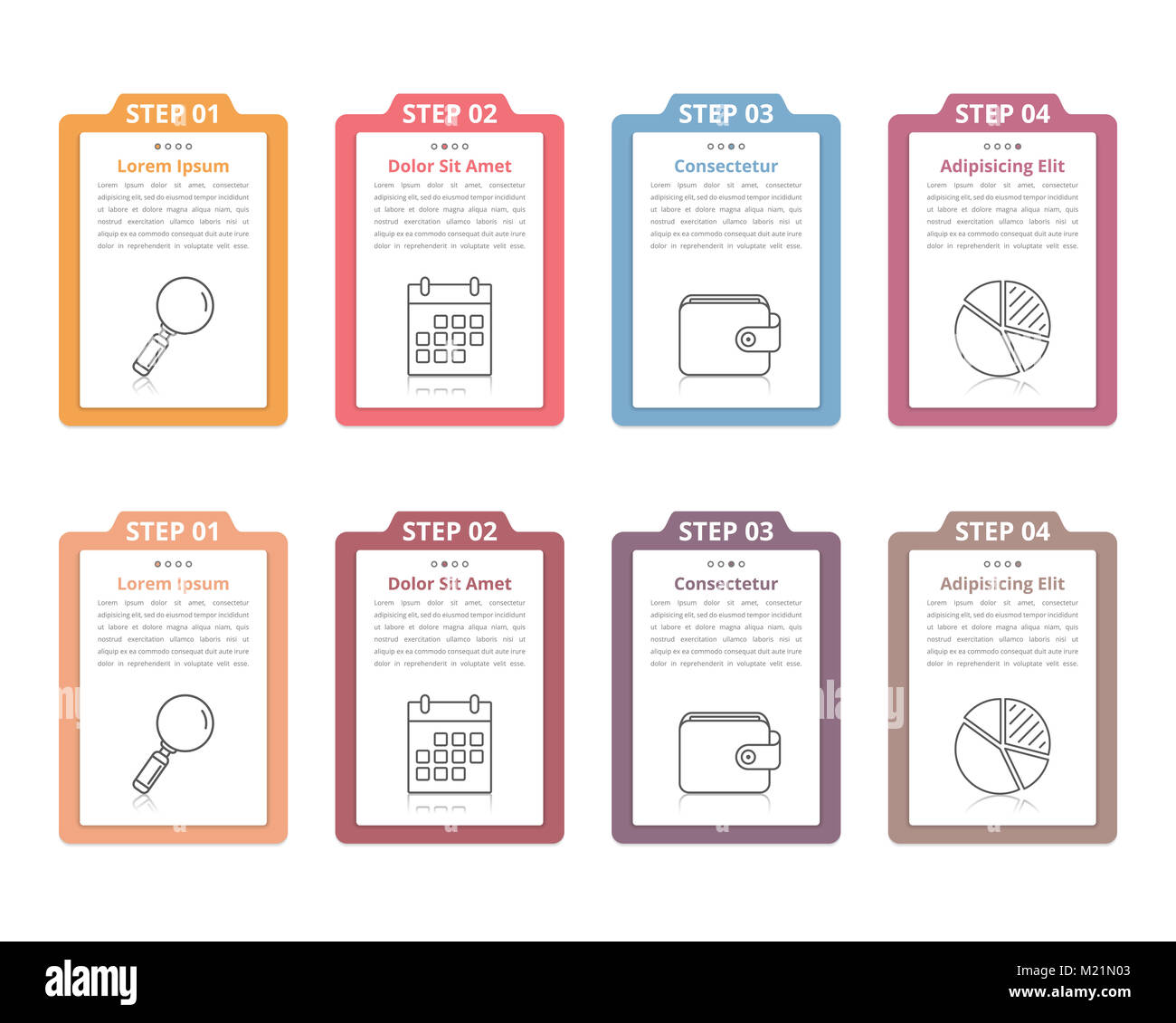 Set of infographic elements with numbers, line icons and place for your ...