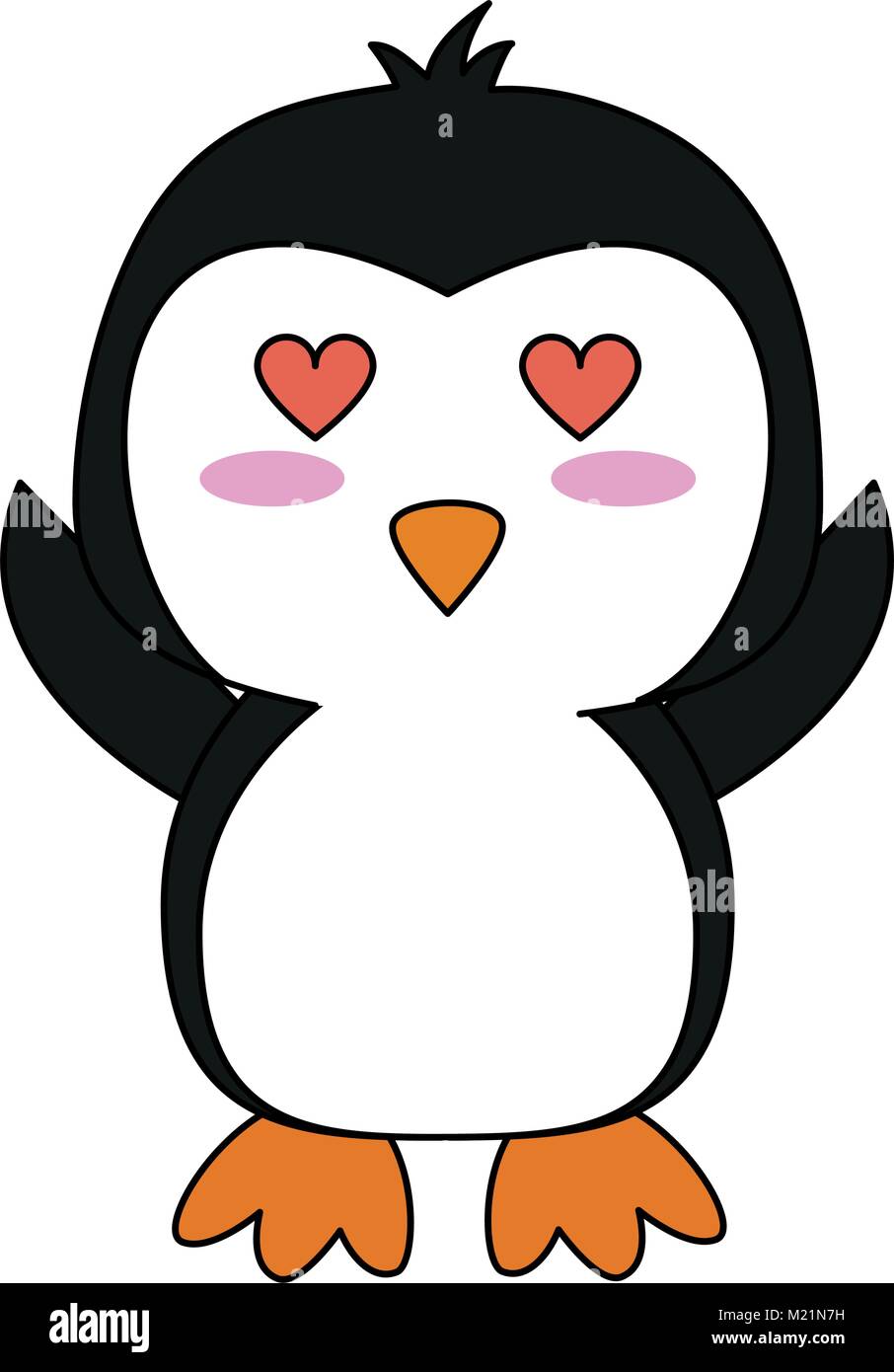 Cute penguin in love cartoon Stock Vector Image & Art - Alamy