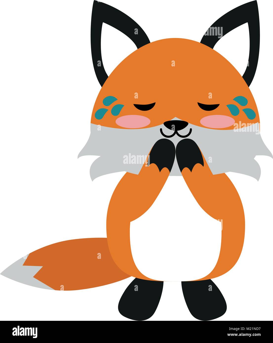 Cute fox crying cartoon Stock Vector Image & Art - Alamy