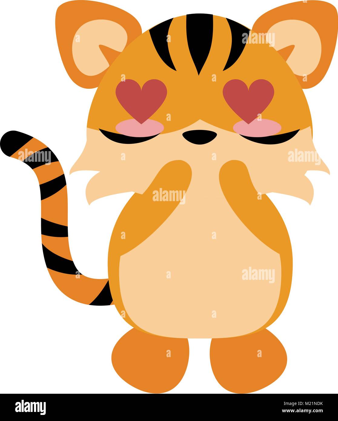 Cute tiger in love cartoon Stock Vector Image & Art - Alamy