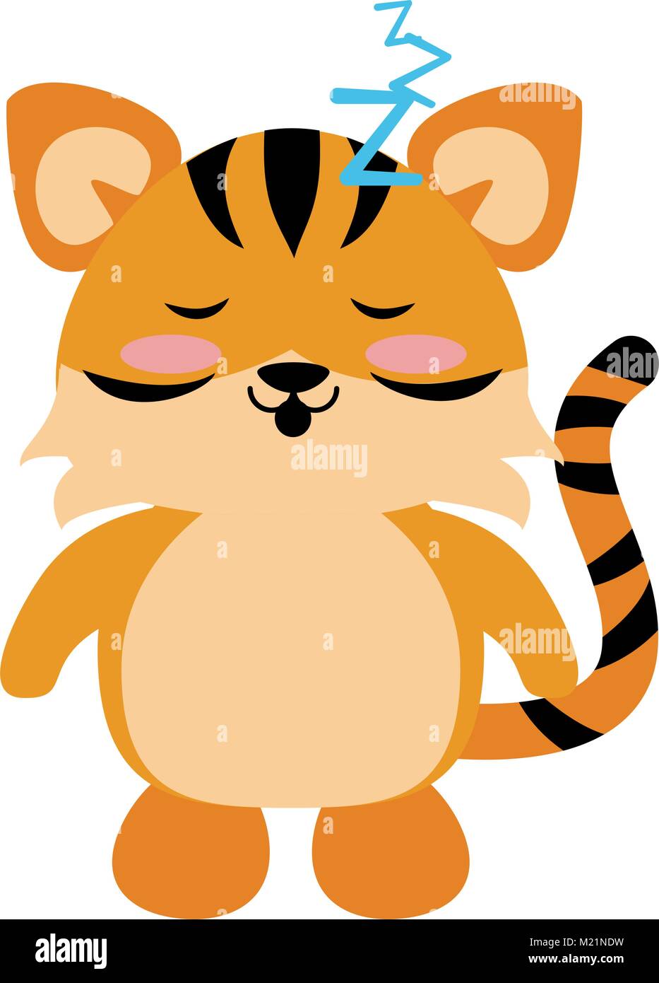 Cute tiger sleeping cartoon Stock Vector Image & Art - Alamy