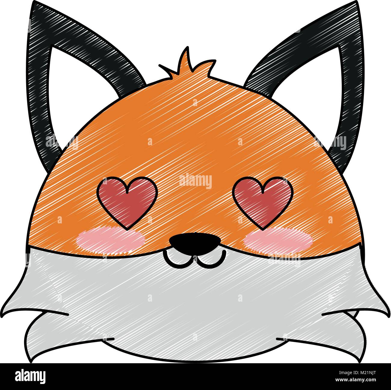 Cute fox in love cartoon Stock Vector Image & Art - Alamy