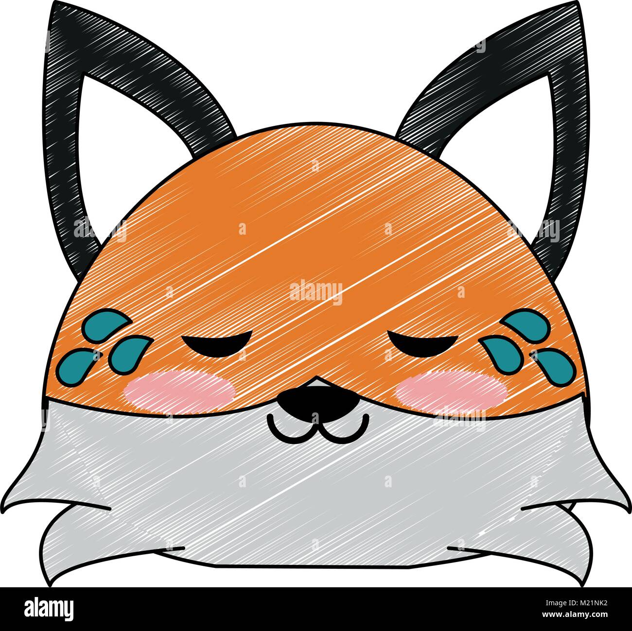 Cute fox crying cartoon Stock Vector Image & Art - Alamy
