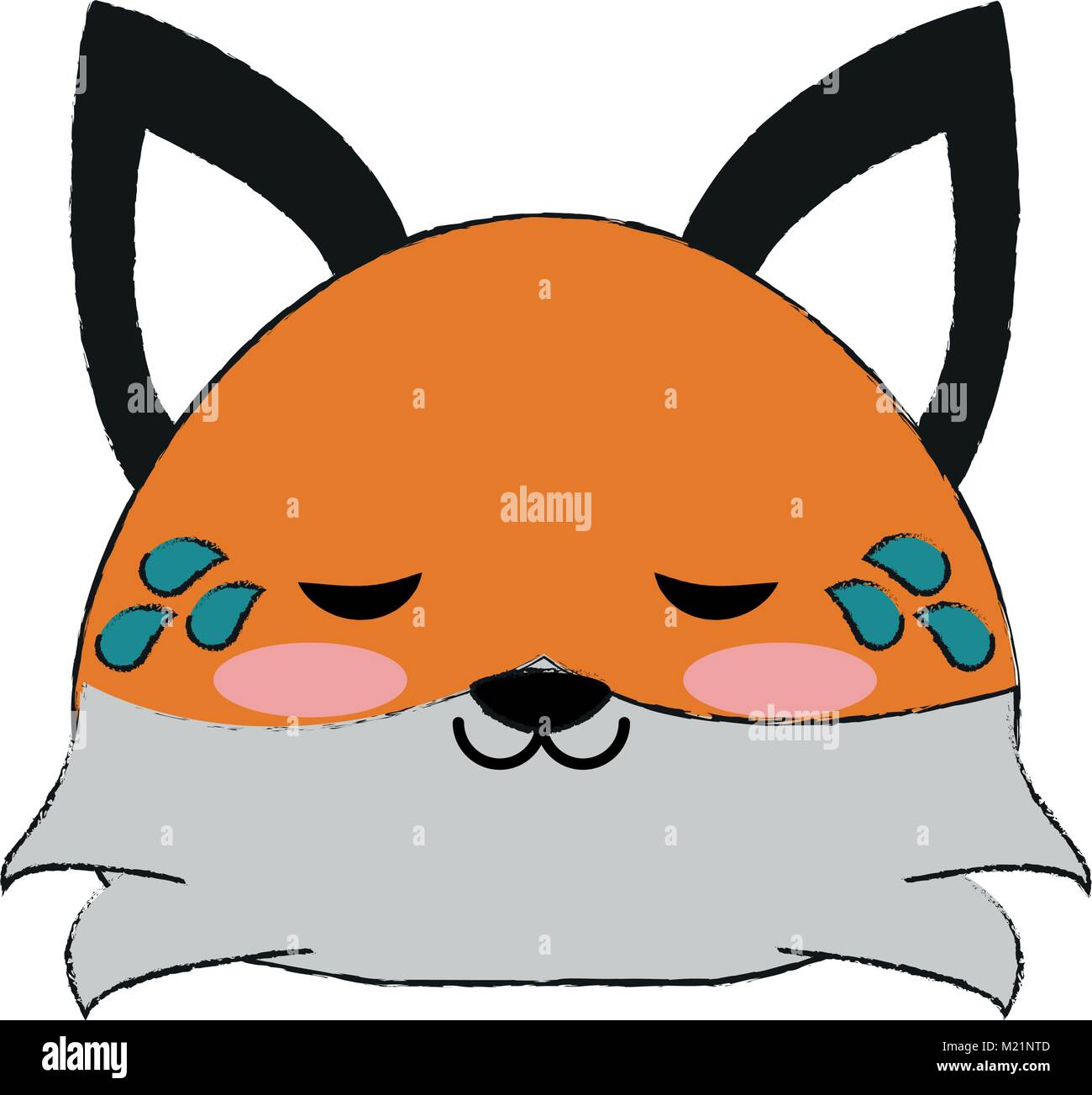 Cute fox crying cartoon Stock Vector Image & Art - Alamy