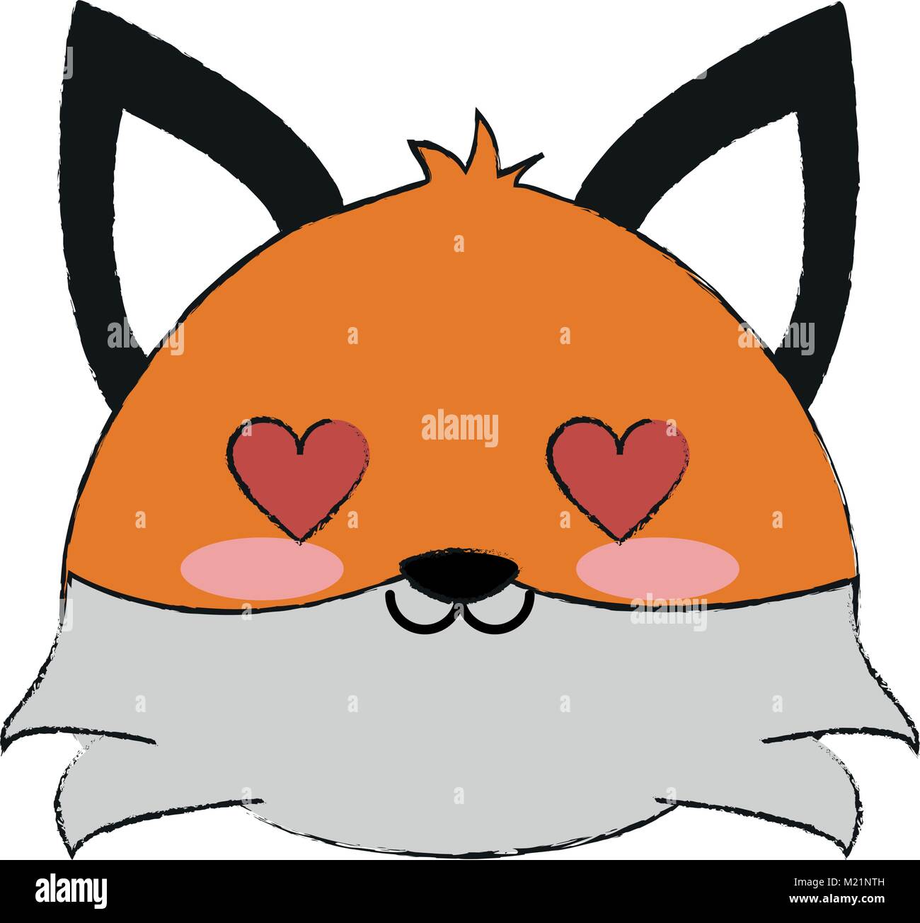 Cute fox in love cartoon Stock Vector Image & Art - Alamy