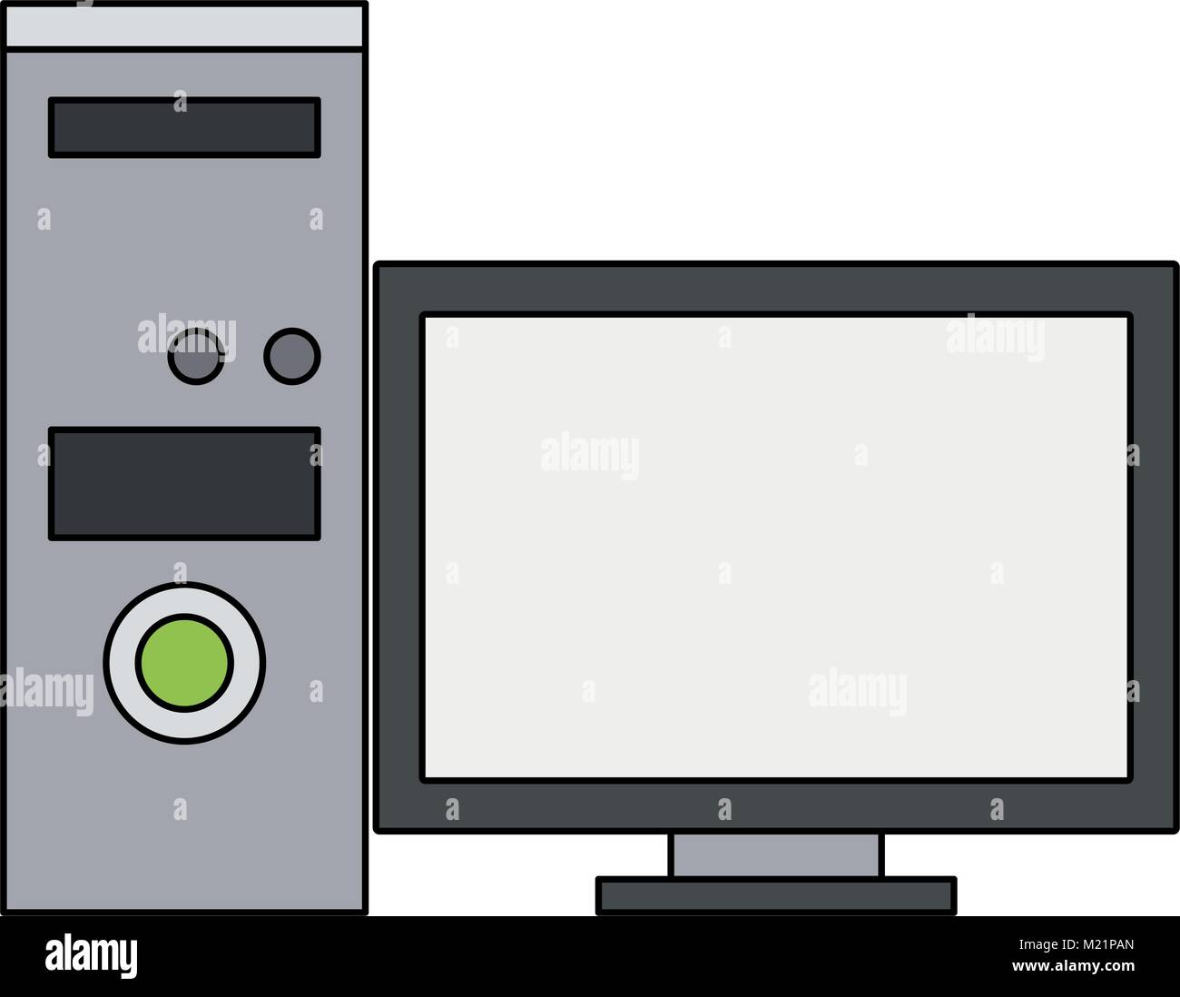 Computer screen and cpu Stock Vector Image & Art - Alamy