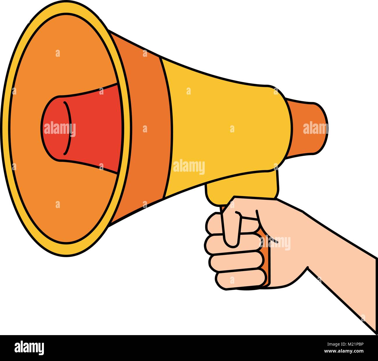 Hand with bullhorn Stock Vector Image & Art - Alamy