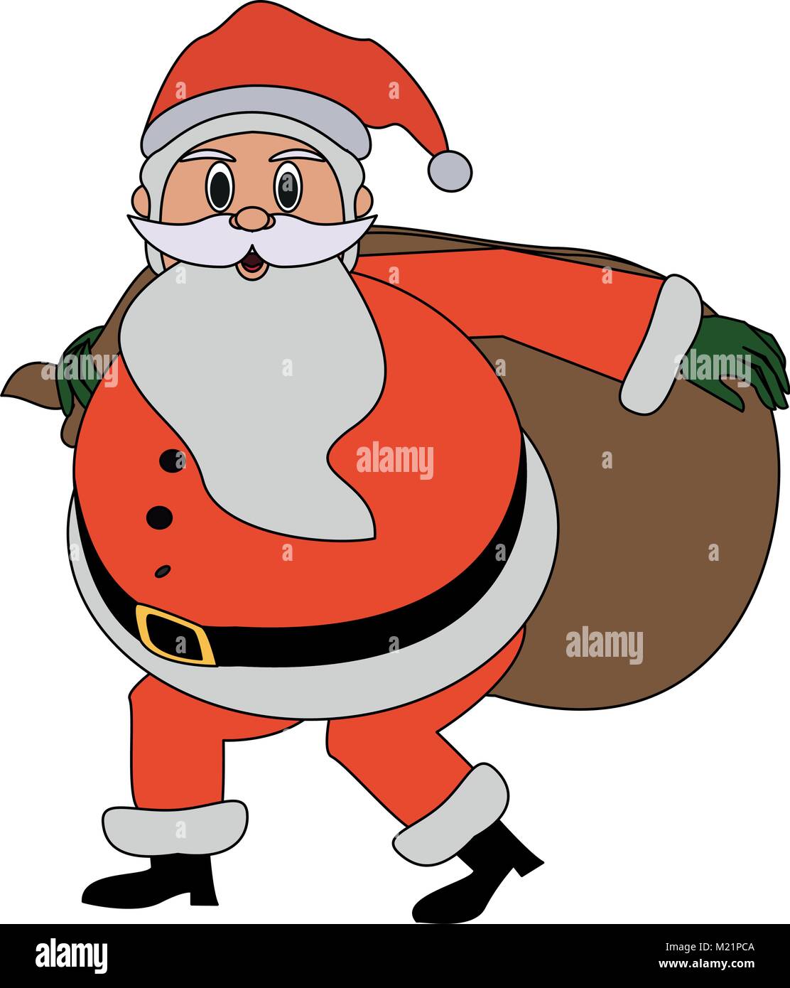 Santa claus with bag cartoon Stock Vector Image & Art - Alamy