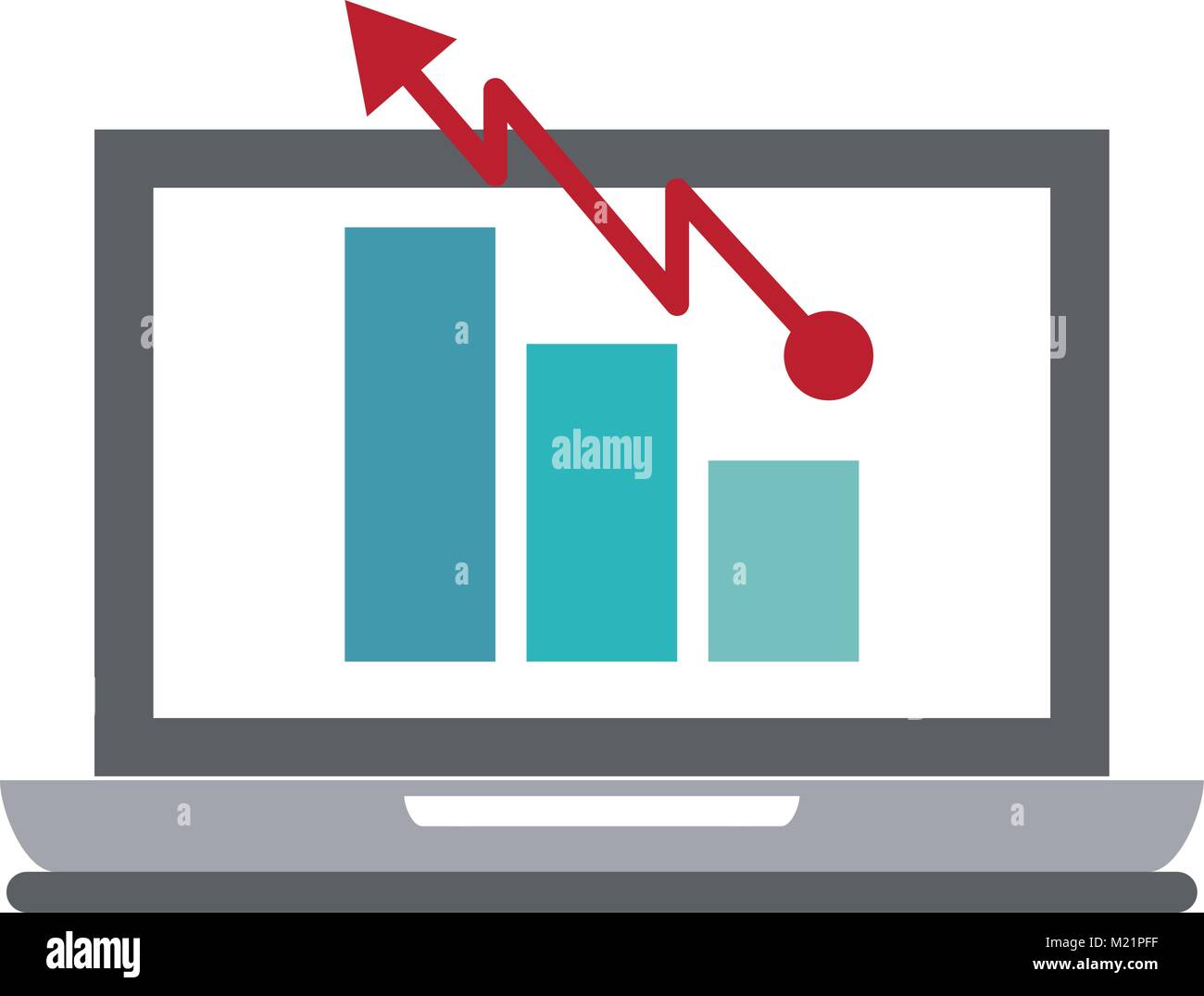 Statistics on laptop Stock Vector Image & Art - Alamy