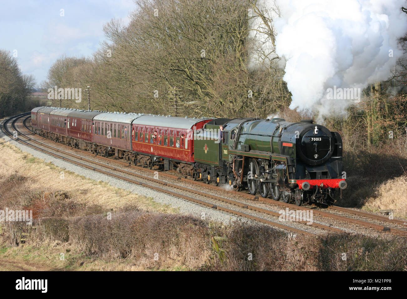 Britannia Steam Loco number 70013 Oliver Cromwell at the Great Central ...