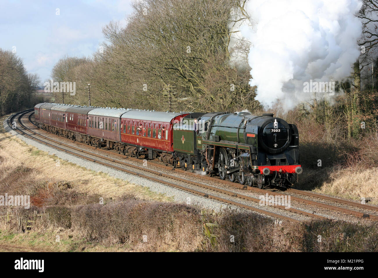 Britannia Steam Loco number 70013 Oliver Cromwell at the Great Central ...