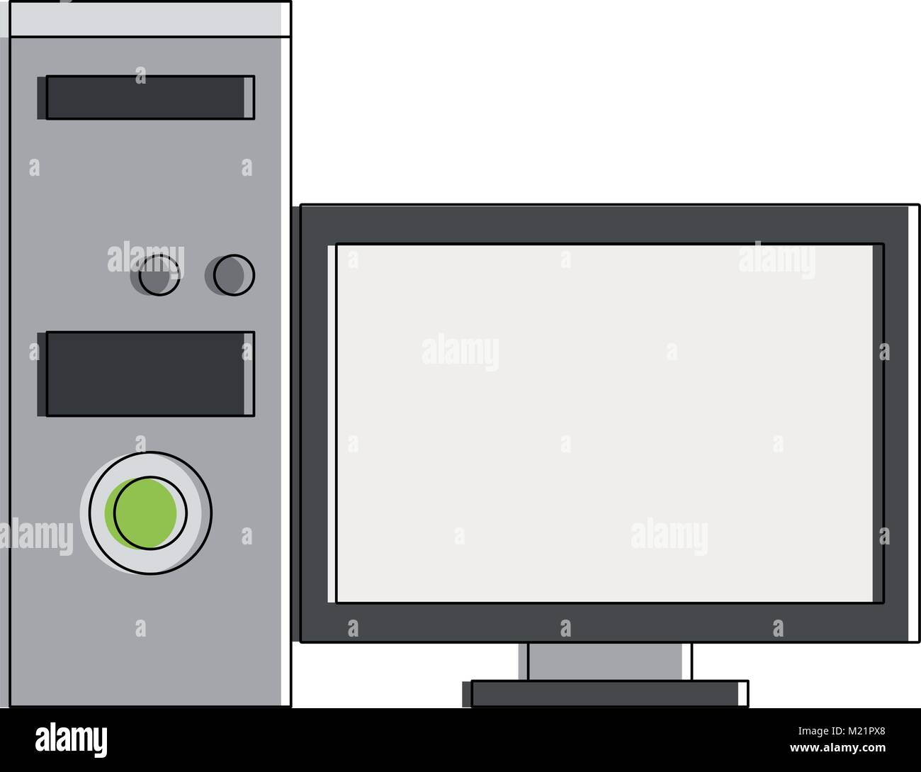 Computer screen and cpu Stock Vector Image & Art - Alamy