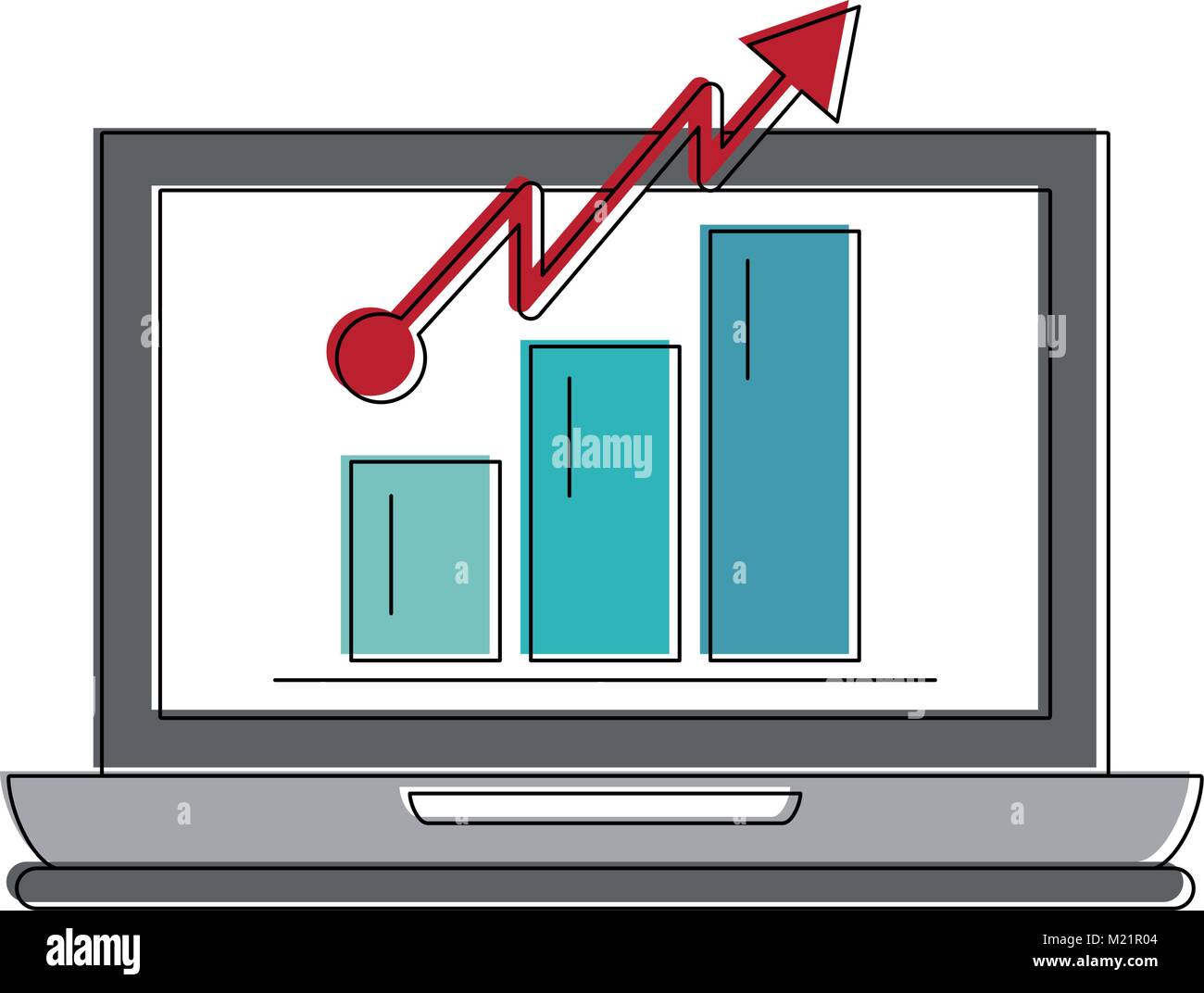 Statistics on laptop Stock Vector Image & Art - Alamy