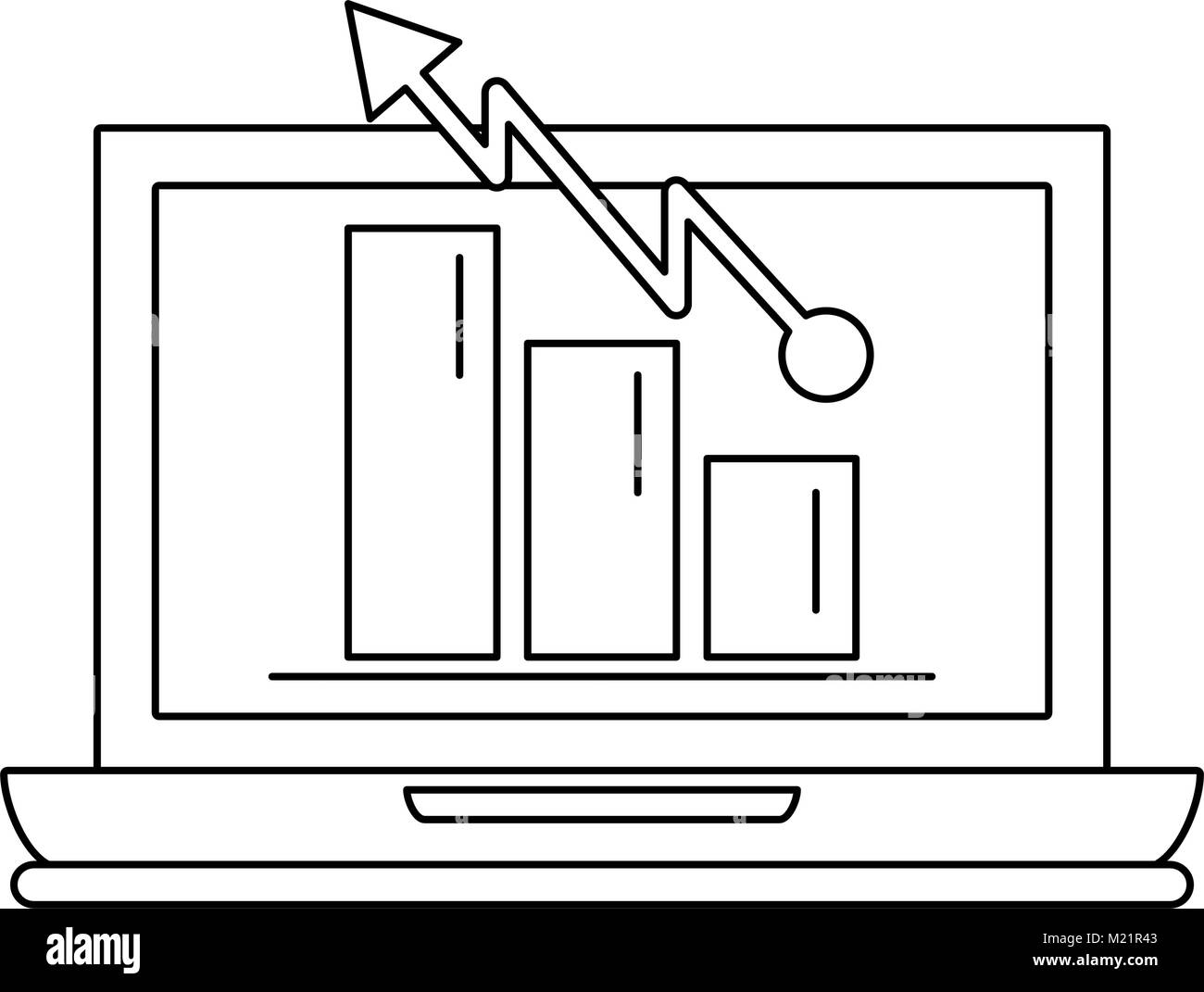 Statistics on laptop Stock Vector Image & Art - Alamy