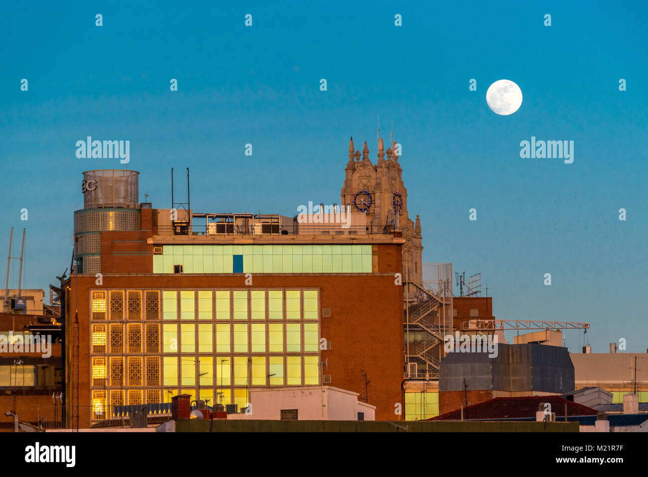 Blood moon over roof hi-res stock photography and images - Alamy