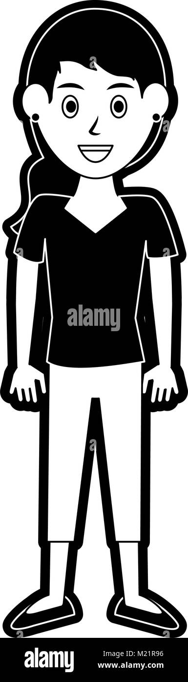 Cartoon young business woman Black and White Stock Photos & Images - Alamy