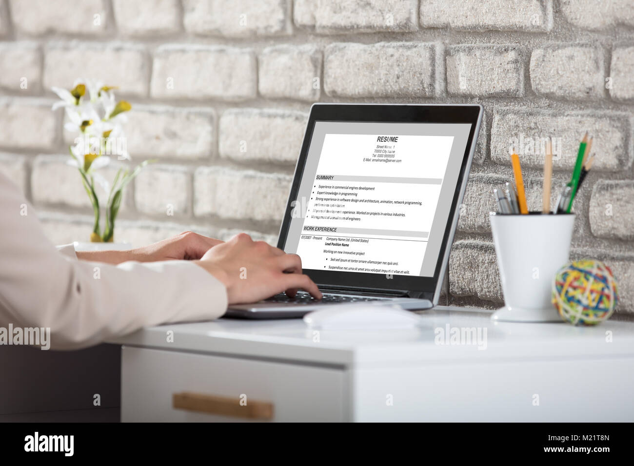 Manager typing hi-res stock photography and images - Alamy