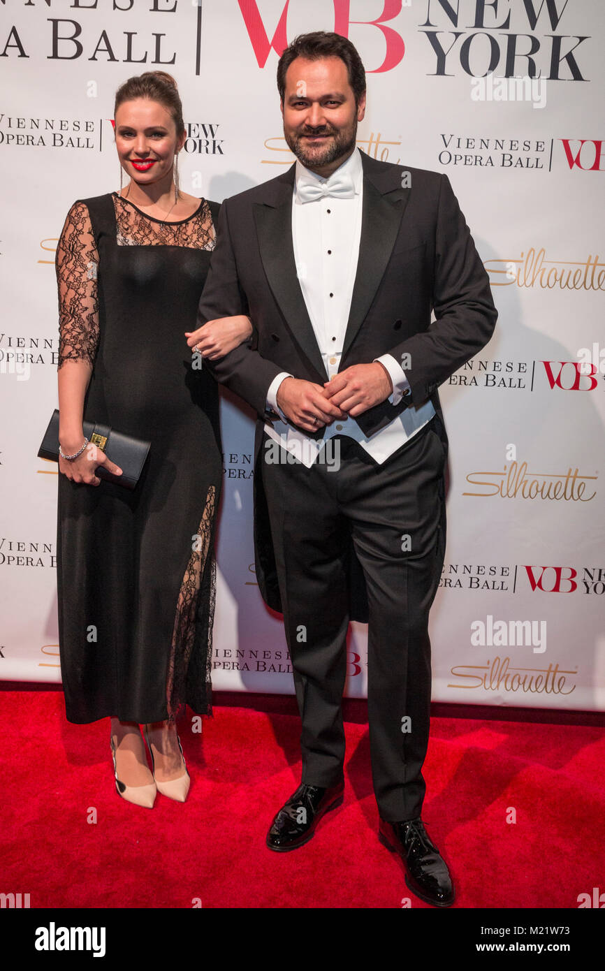 New York, NY - February 2, 2018: Opera singer bass Ildar Abdrazakov (R) attends New York 63rd ...