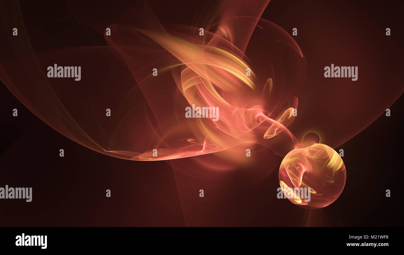 Abstract droplet design. Fractal design isolated on black background ...