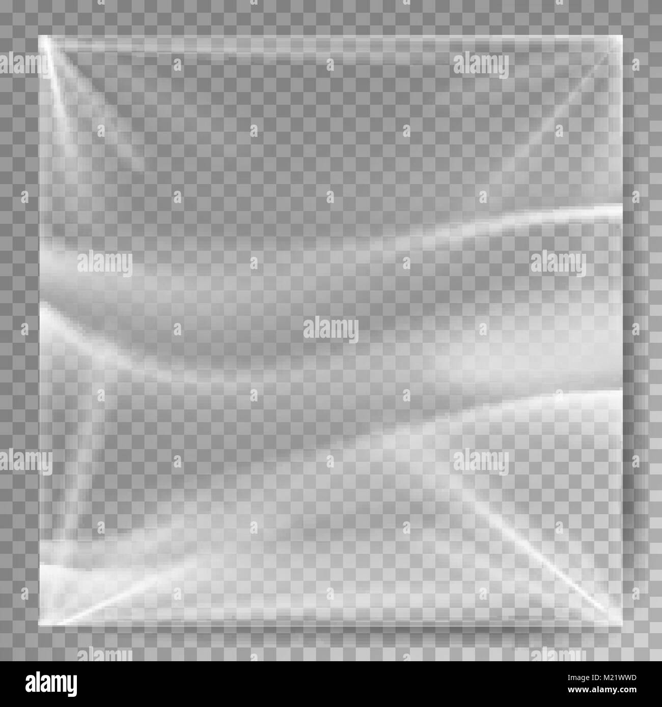 Transparent Polyethylene Vector. Plastic Warp Template For Your Design ...