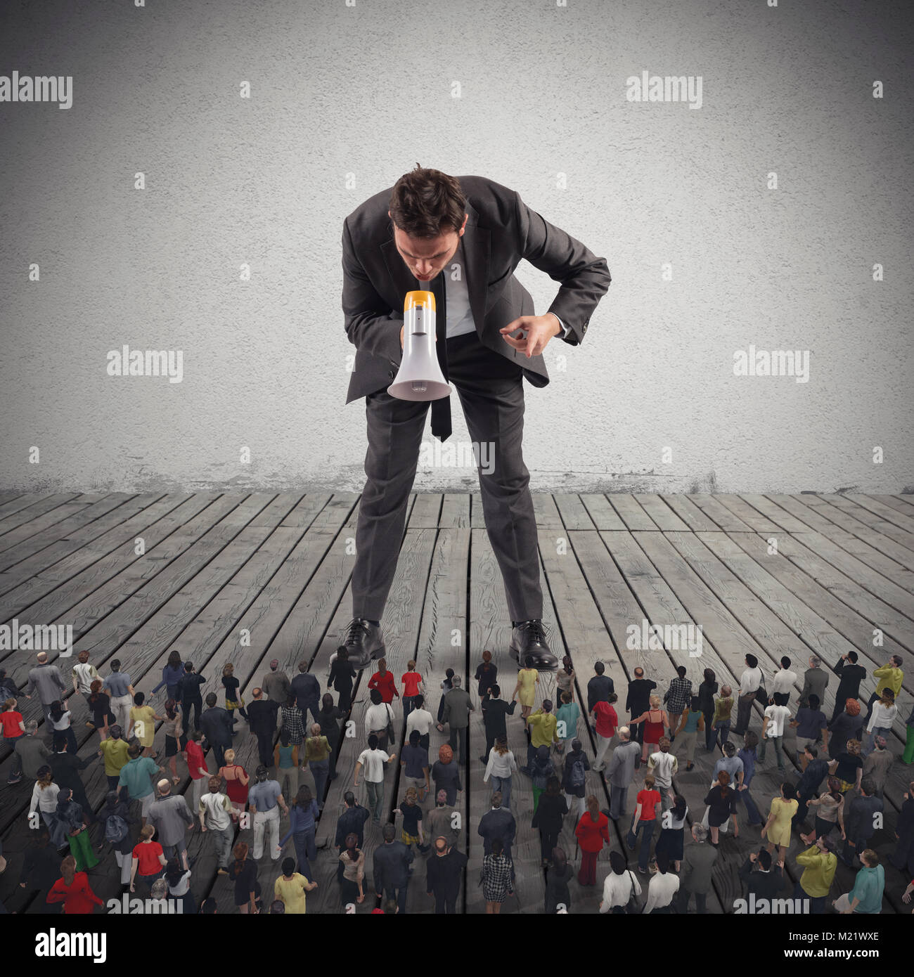 Orders from above. 3D Rendering Stock Photo - Alamy