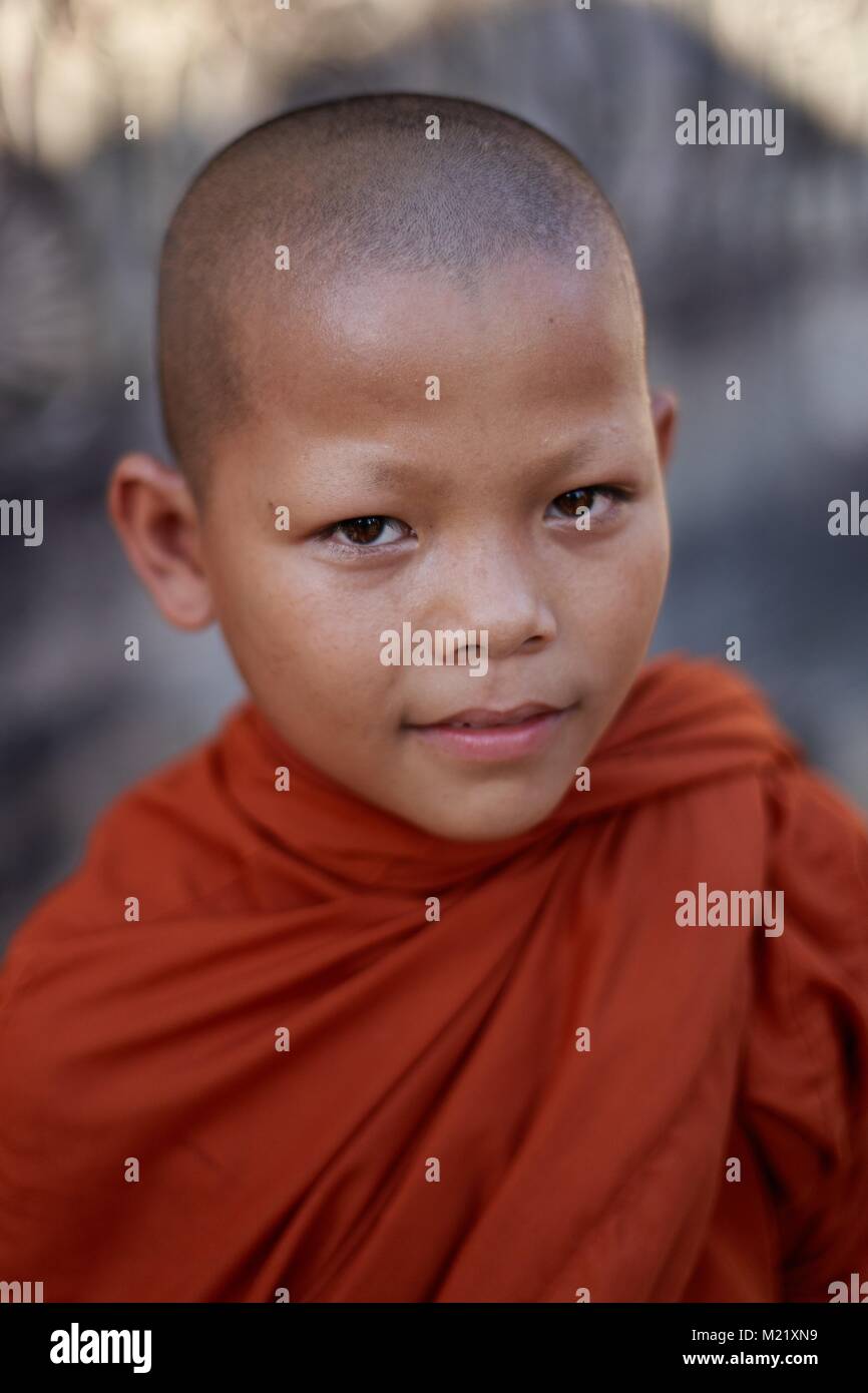 Young monk, Bayon Temple, Angkor, Cambodia Stock Photo - Alamy