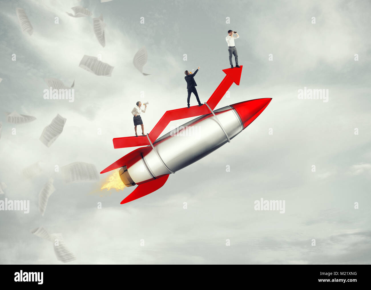 Take-off business success. 3D Rendering Stock Photo - Alamy