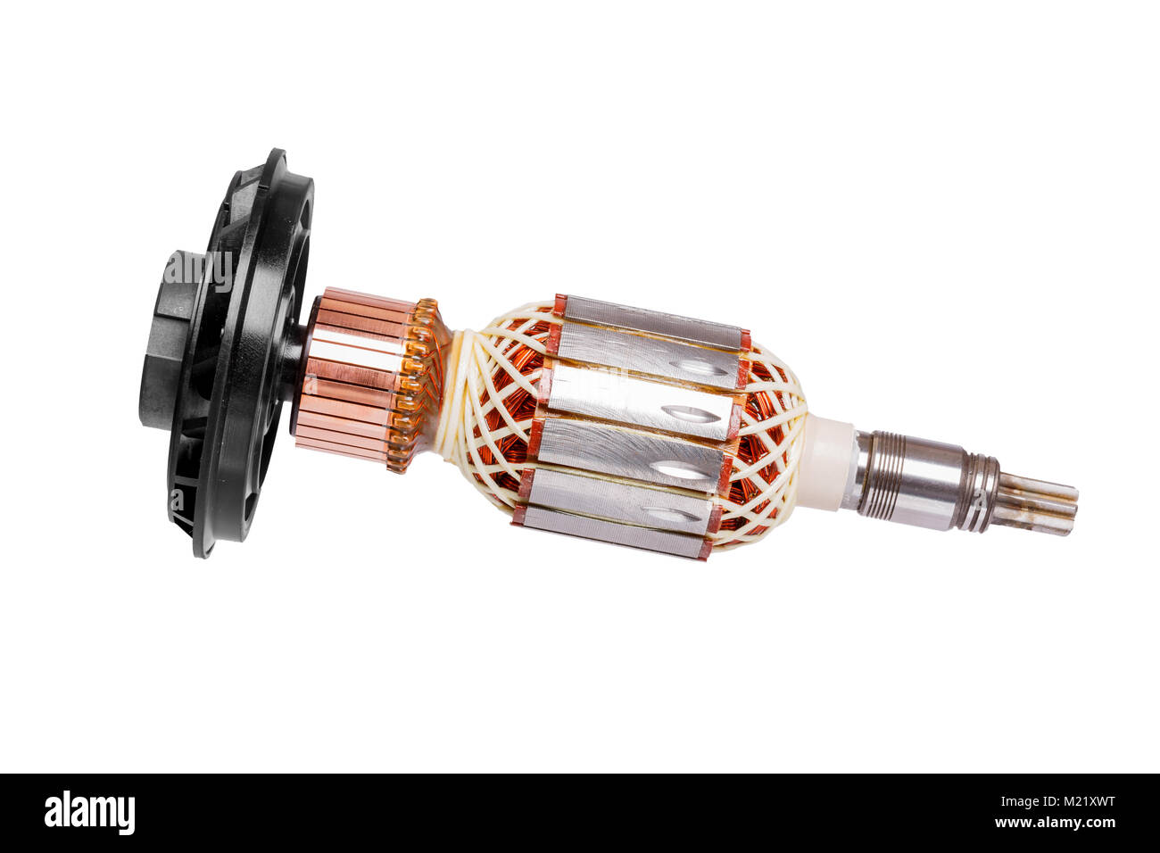 Electric motor rotor isolated white background Stock Photo - Alamy