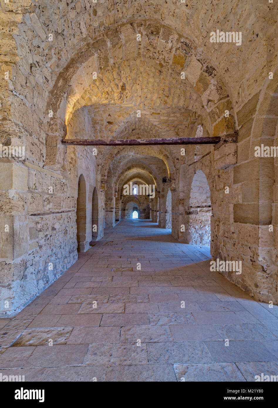 Passage at the Citadel of Qaitbay, an old historical castle in ...