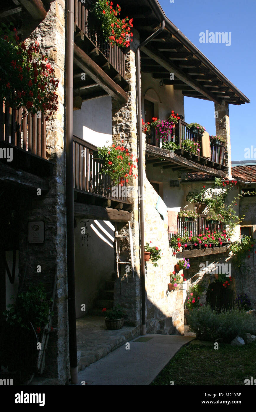Traditional houses in the old Friulan village of Poffabro, Italy Stock ...