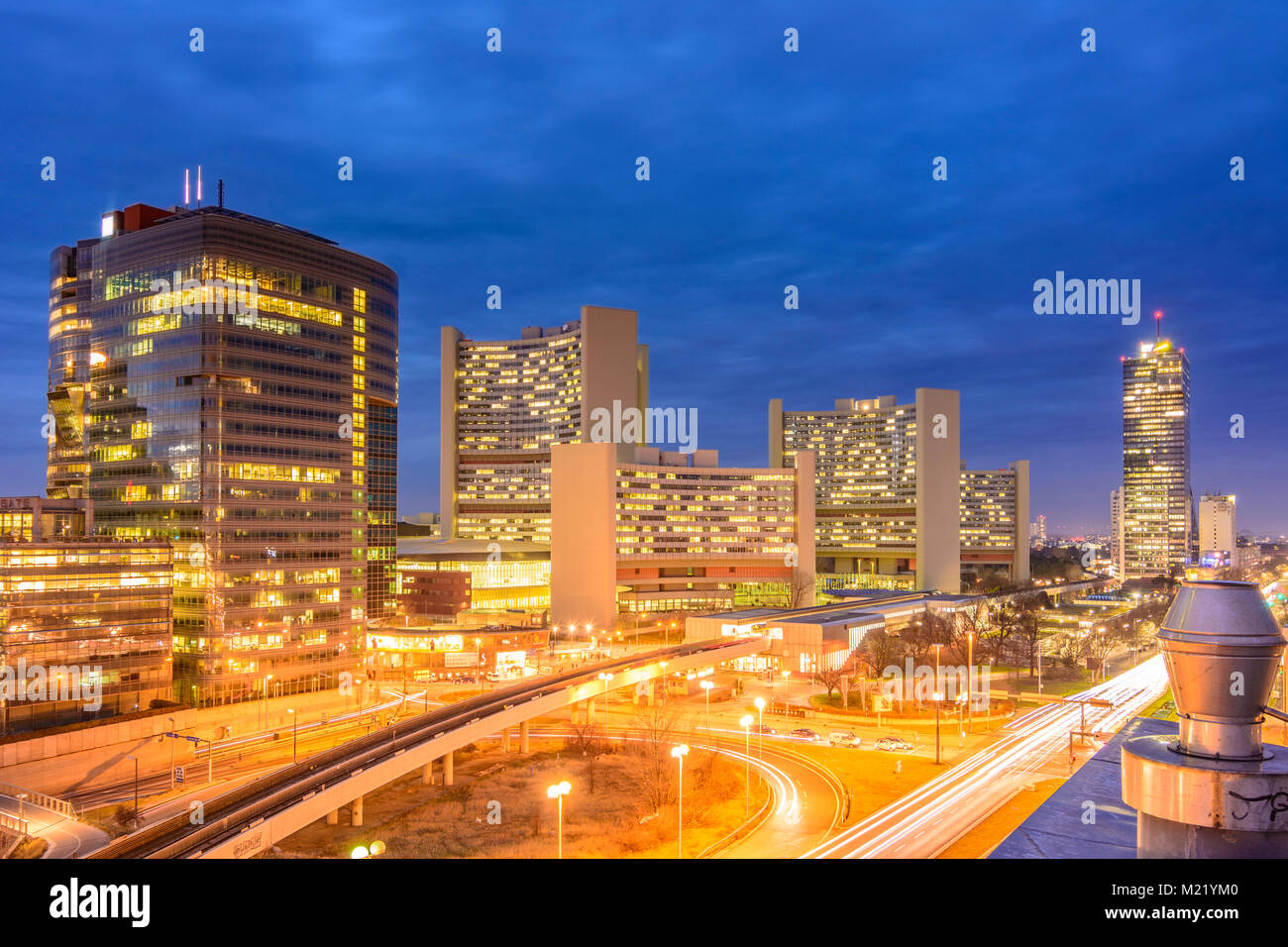 Wien, Vienna: Donaucity, VIC Vienna International Center (UNO, UN), IZD ...