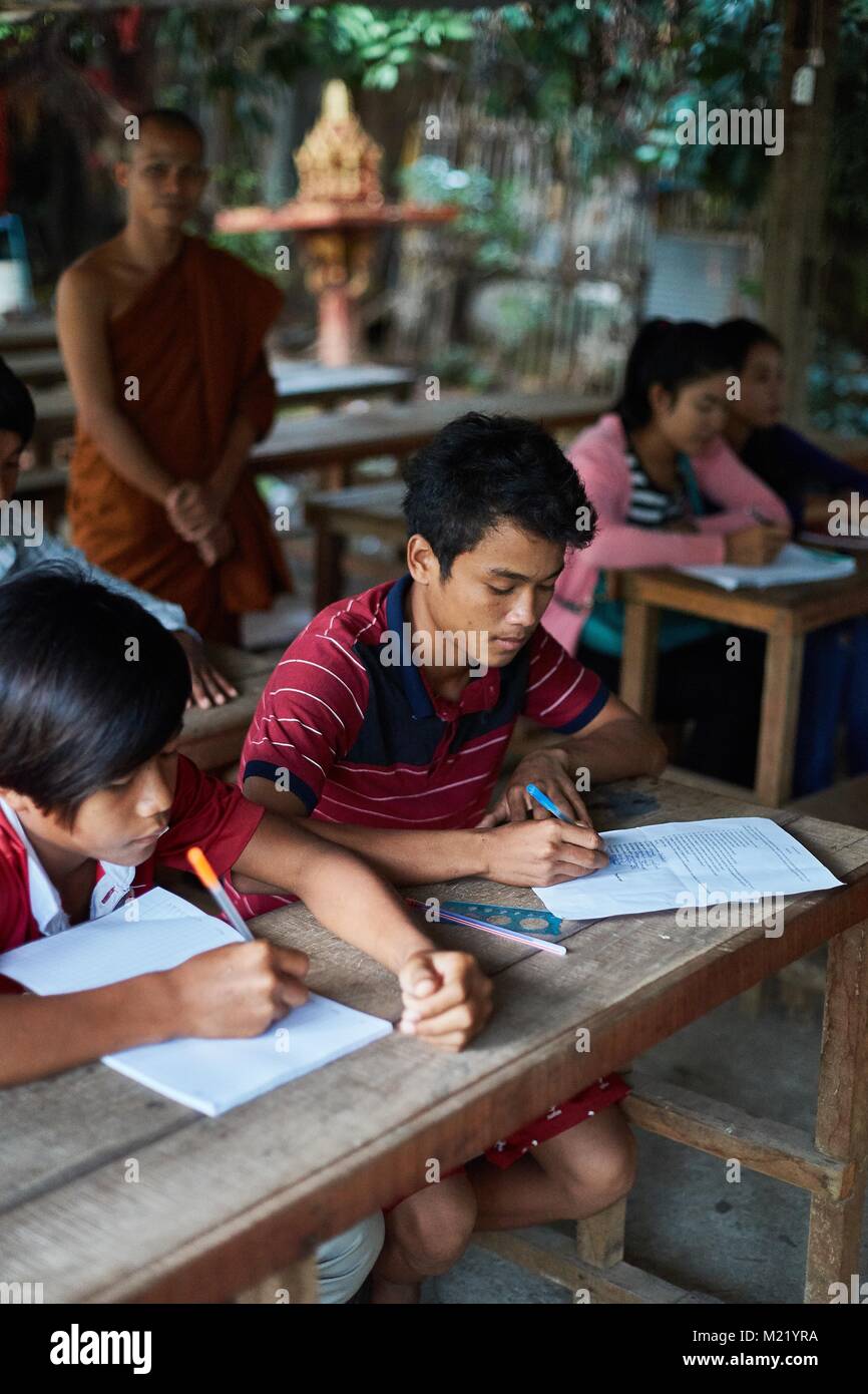 Buddhist Monk teaching, Battambang, Cambodia Stock Photo - Alamy