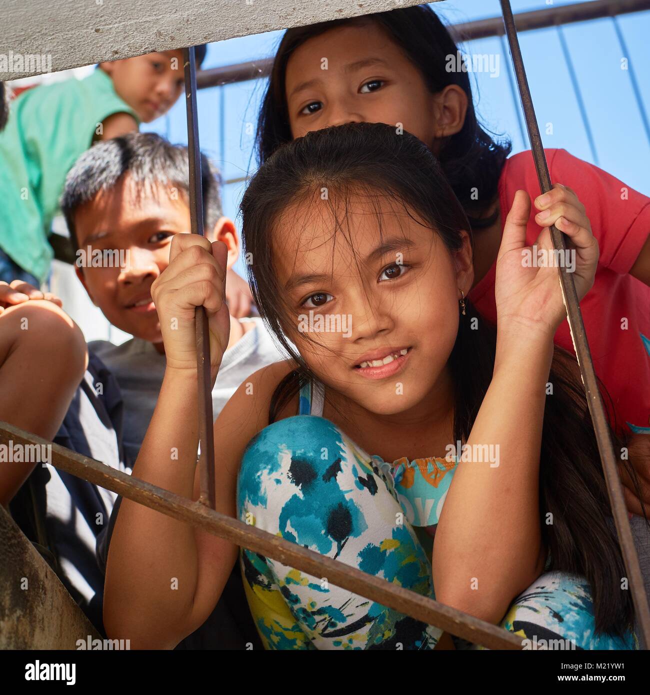 Cambodian children, White Building, Phnom Penh, Cambodia Stock Photo ...