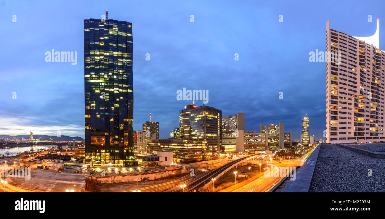 Wien, Vienna: river Neue Donau (New Danube), Donauinsel (Danube Island ...